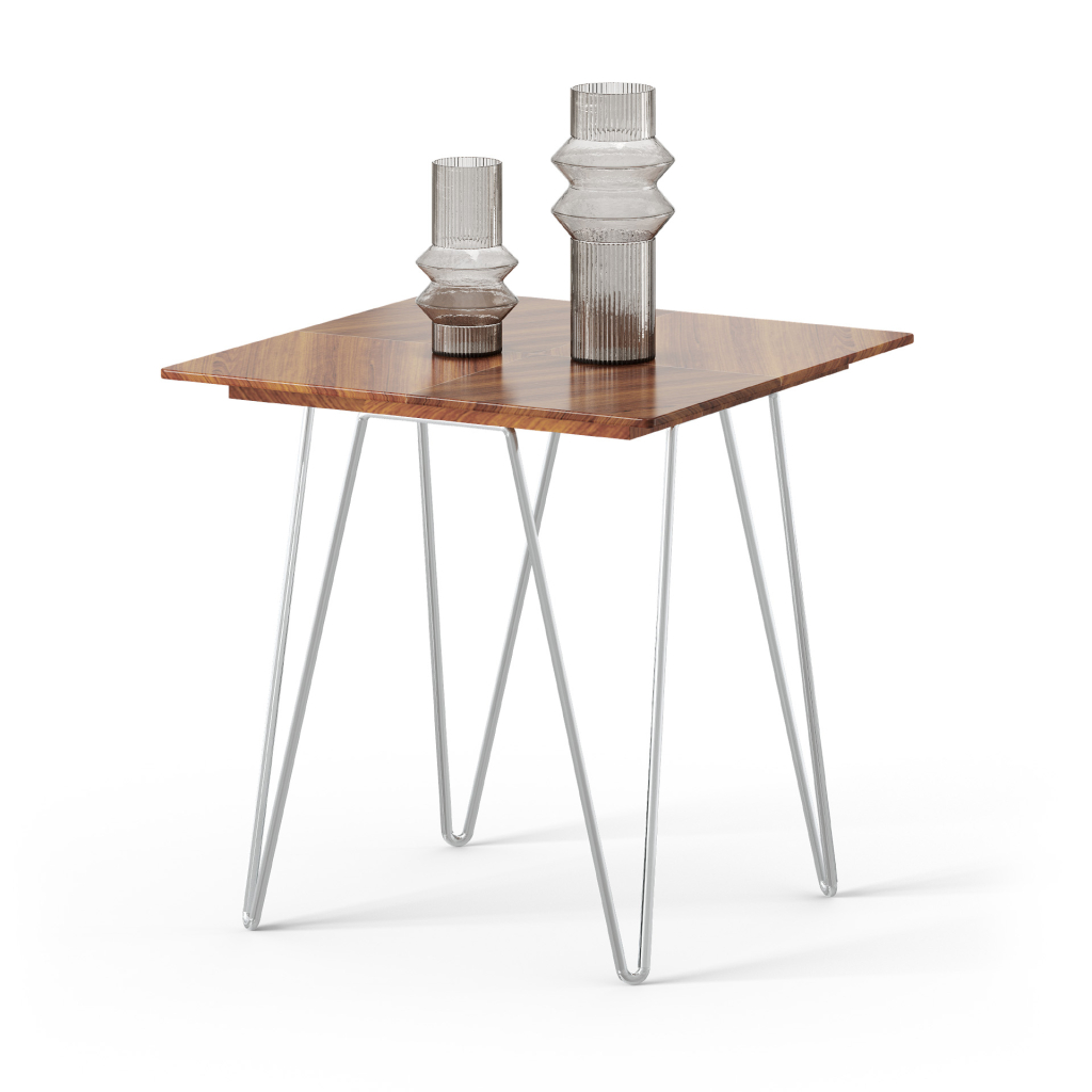 Стол журнальный MIRO SIDE TABLE Glossy metal Natural Marquetry 60X60X60 ...